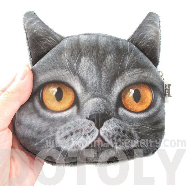 British Shorthair Cat Face Shape Coin Purse Make Up Bag – DOTOLY