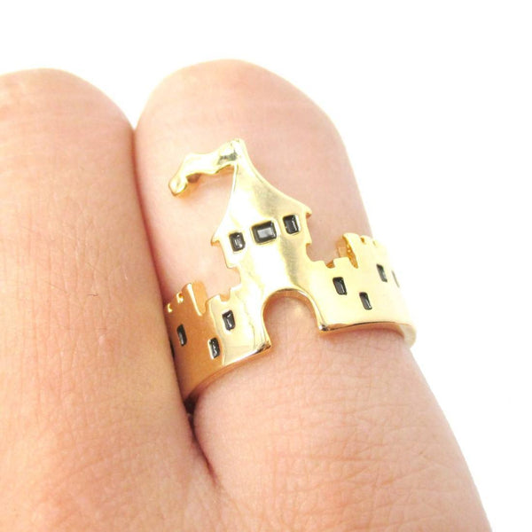 Princess Castle Shaped Ring in Gold | DOTOLY